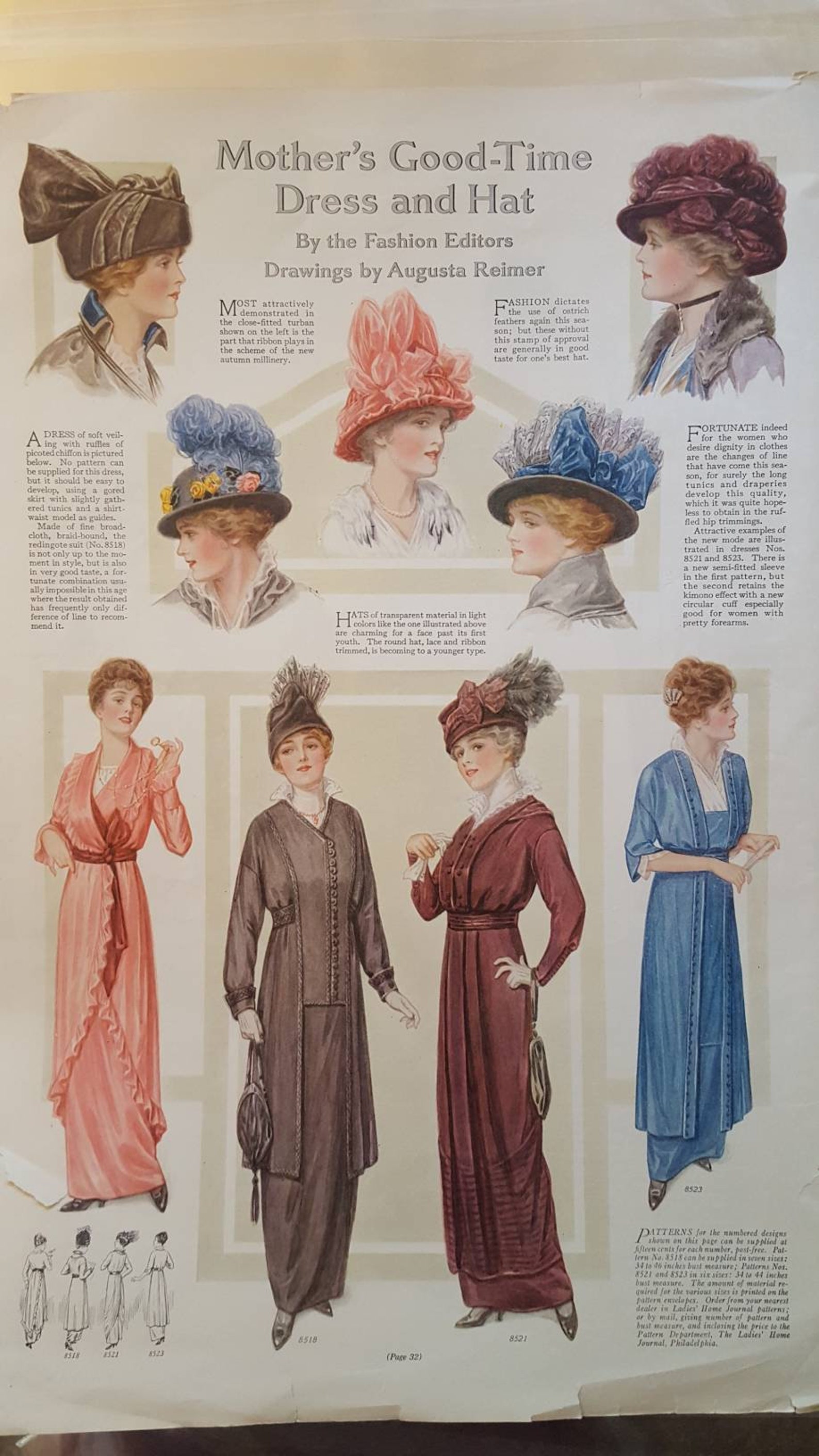 1908' Elegant Dancing Frocks Patterns Page From the Pictorial Review ...