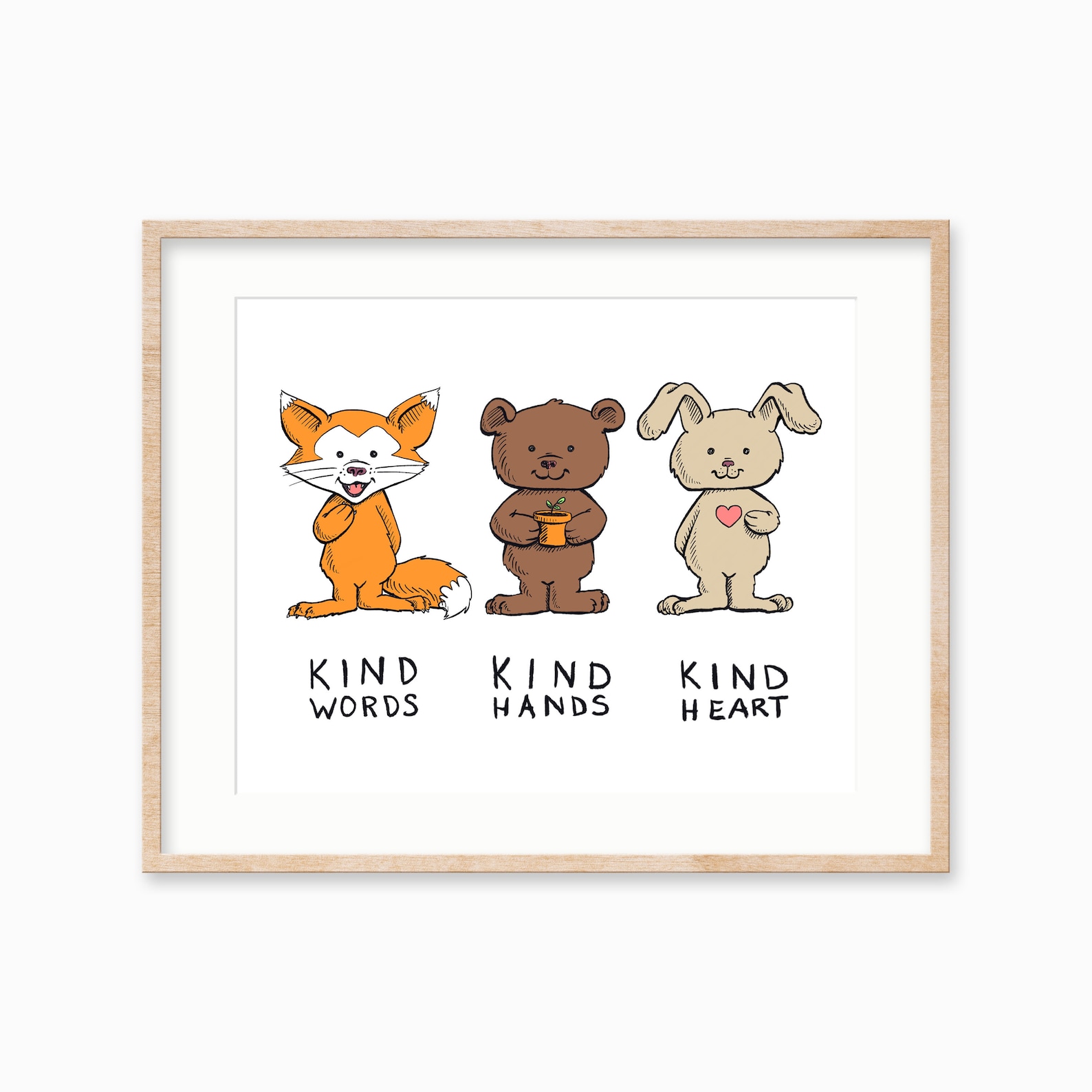 Kind Words Kind Hands Kind Heart Art Print Unframed - Etsy