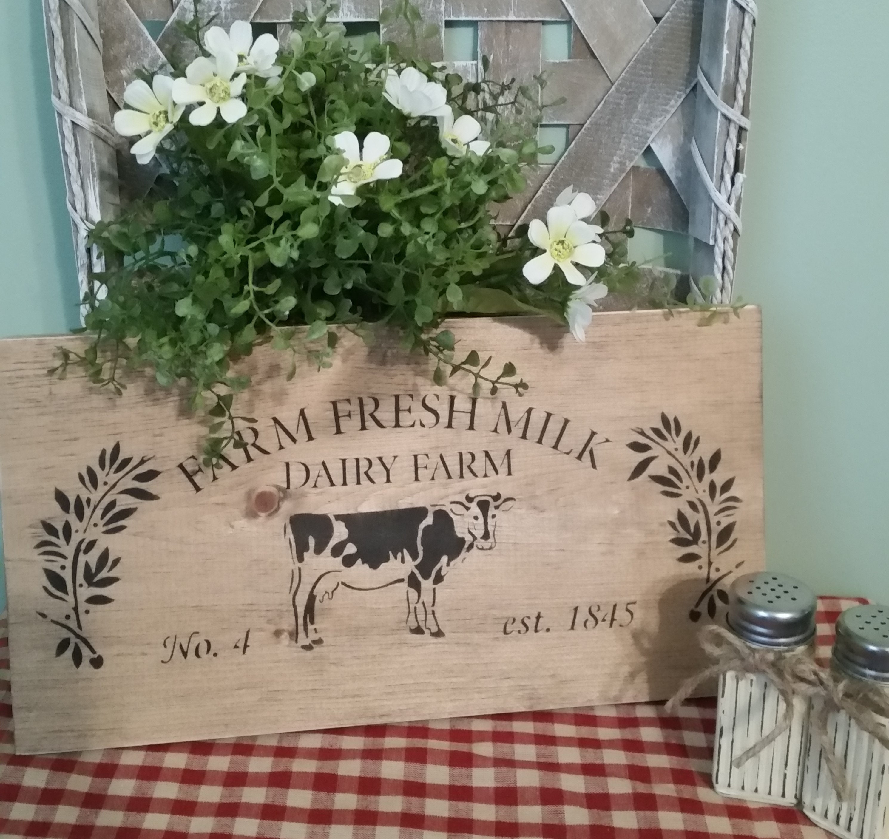 Handmade Wooden Sign farm Fresh Milk Dairy Farm - Etsy