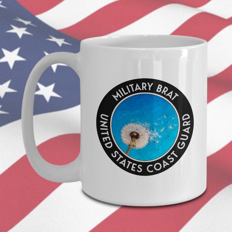 Military Brat - United States Coast Guard Coffee Mug, Silver Accents - Etsy