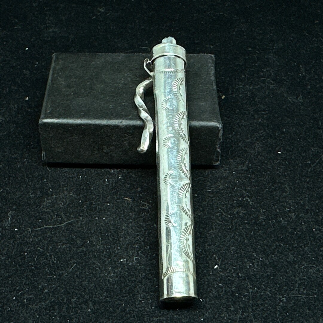 Vintage Old Pawn Stamped Sterling Silver and Turqquoise Toothpick ...