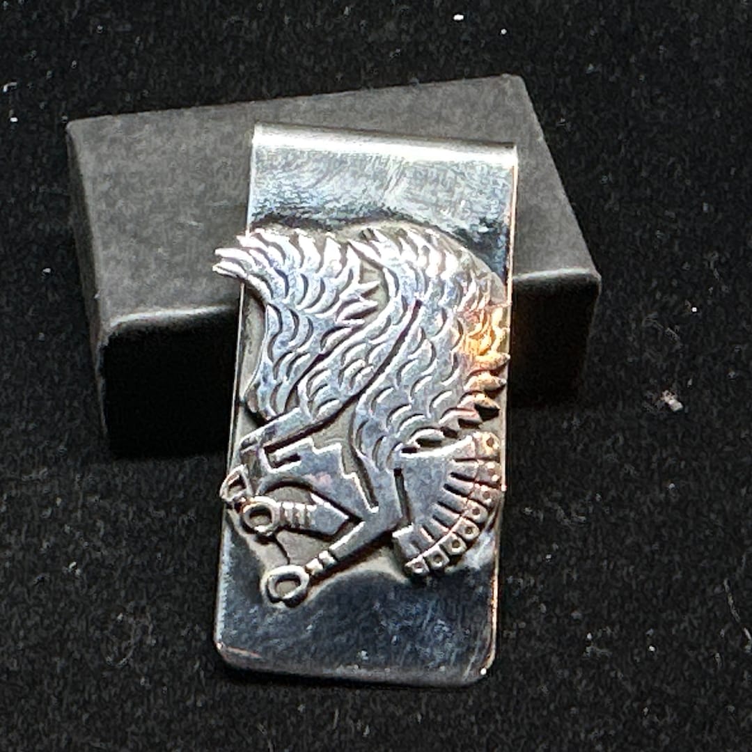 Vintage Old Pawn Sterling Silver Overlay Eagle Money Clip MARKED - Etsy