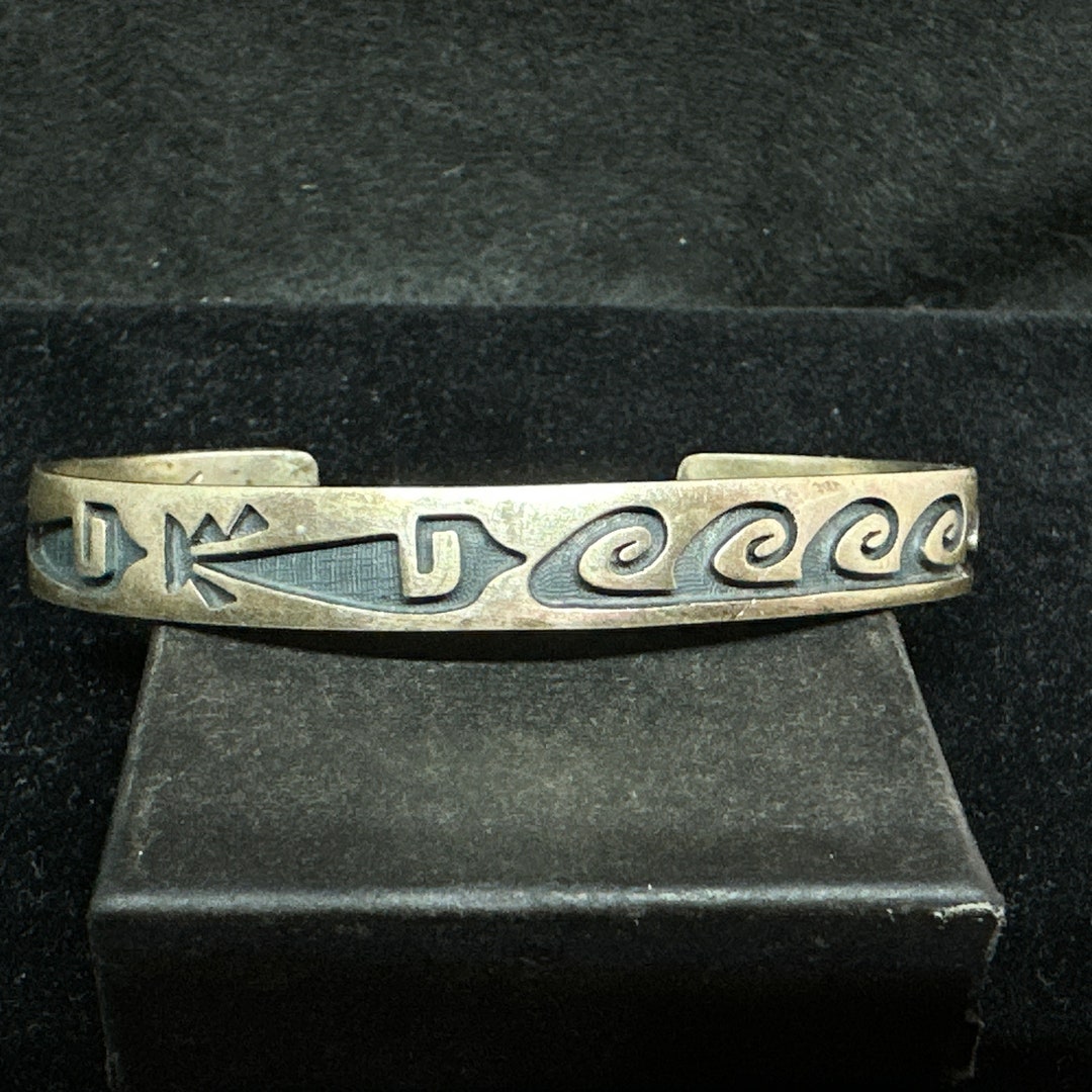 Vintage Old Pawn Hopi Sterling Silver Overlay Water Sign and - Etsy Canada