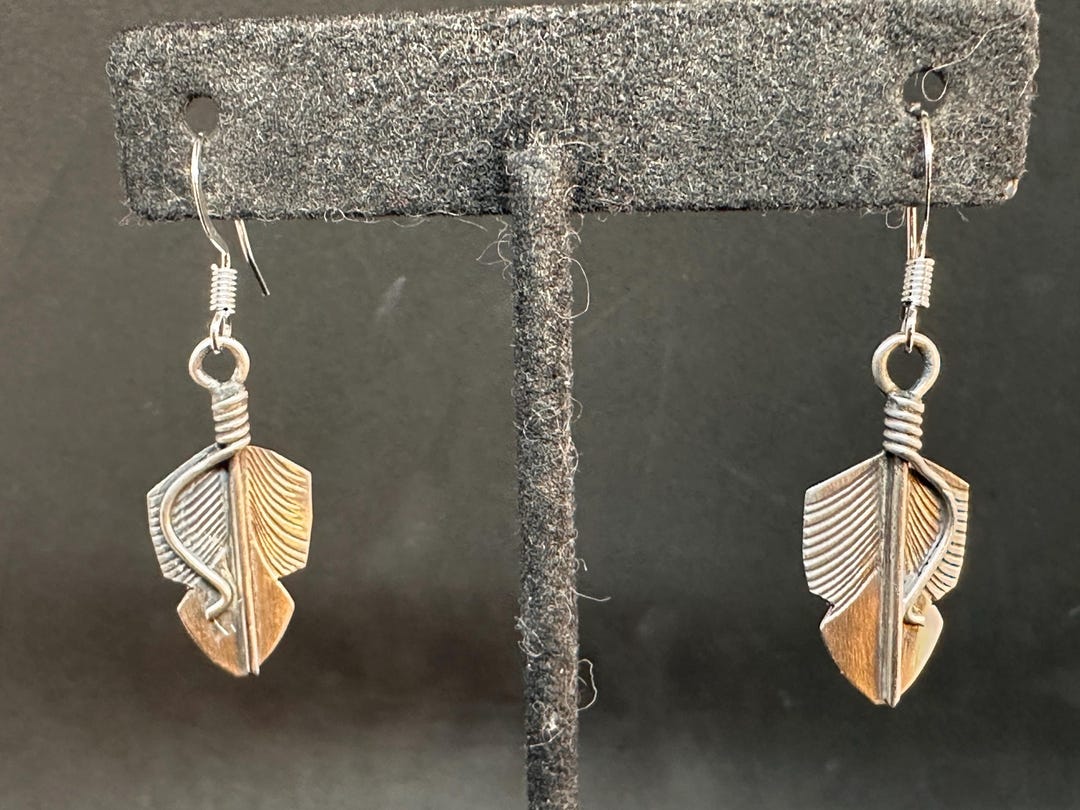 Navajo Sterling Silver Eagle Feather Earrings MARKED - Etsy