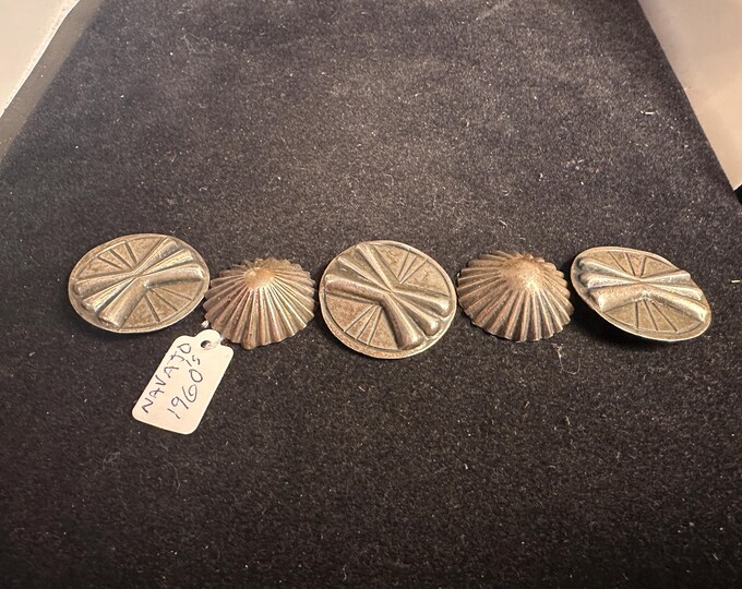 5 Navajo Stamped Sterling Silver Buttons - Etsy