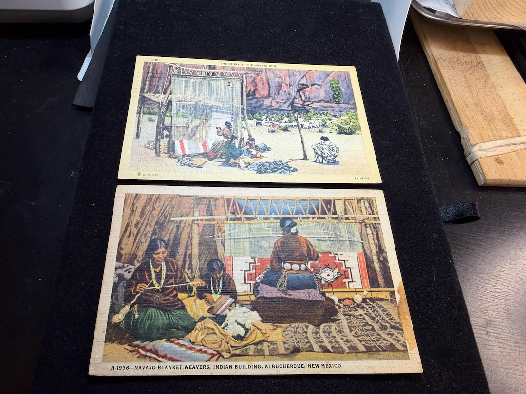 2 Vintage USED Linen Southwestern Native American Postcards - Etsy