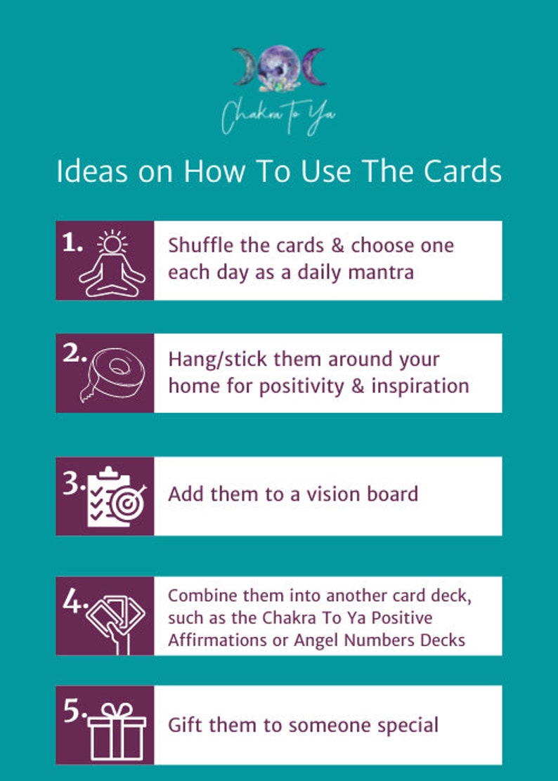 Chakra Affirmations Card Deck - Etsy
