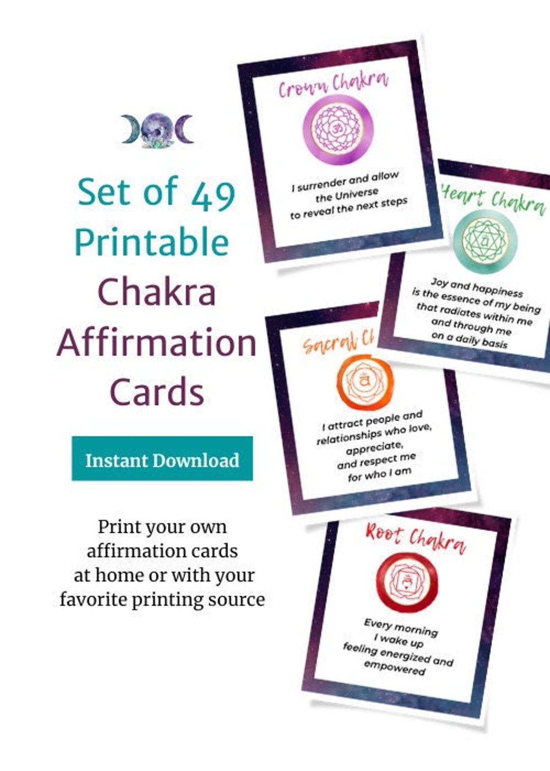 Chakra Affirmations Card Deck - Etsy
