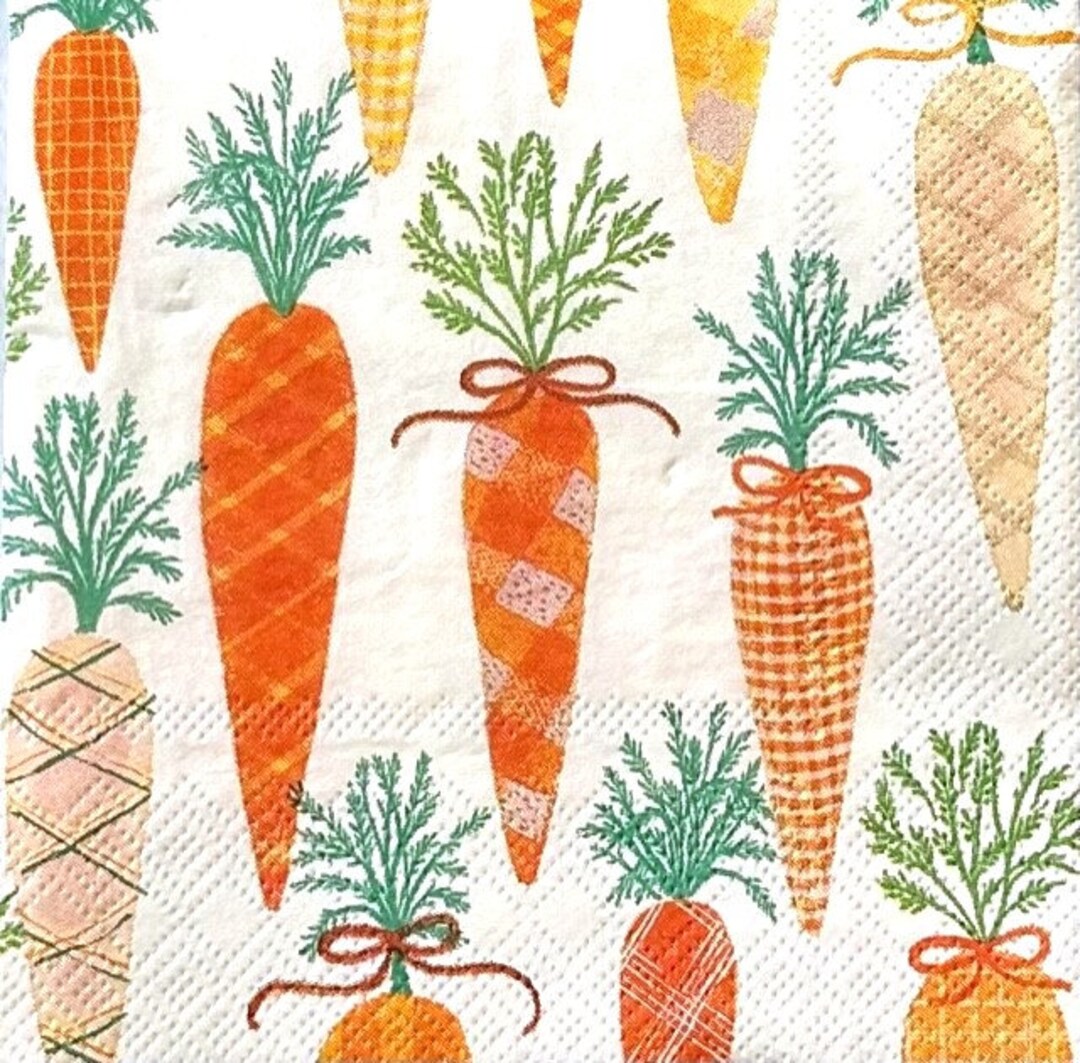 SINGLE NAPKIN - Carrot Napkin for Decoupage - Cocktail Size - 3 Ply - Etsy