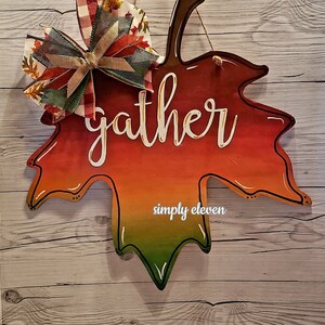 Fall Leaf Door Hanger, Autumn Door Decor, Maple Leaf Sign, Welcome Fall ...