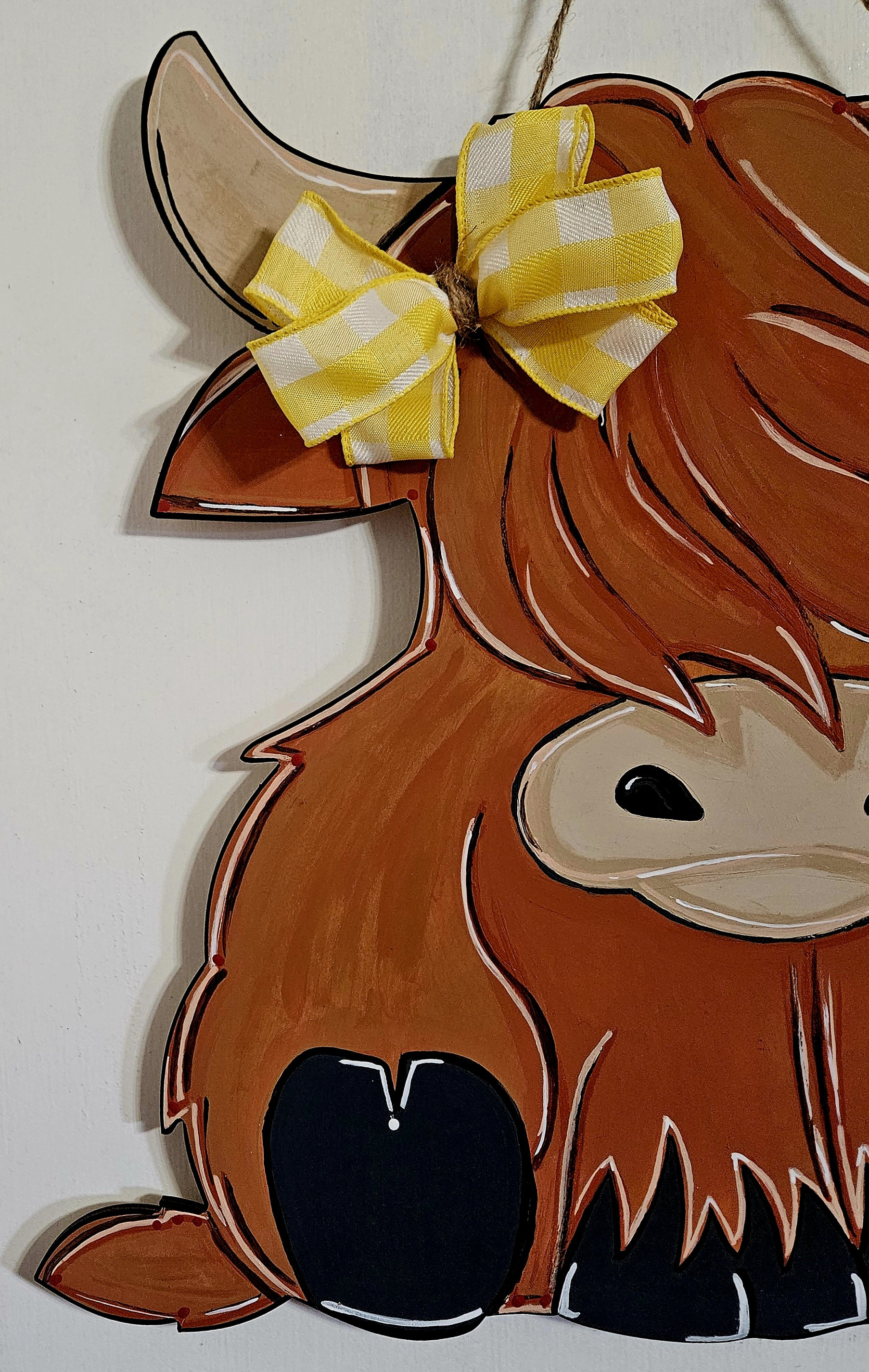 Highland Cow Door Hanger for Front Door, Farmhouse Decoration ...