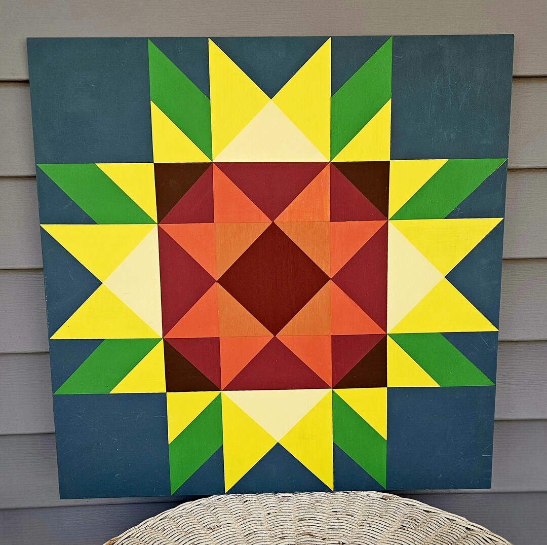 Barn Quilt, Farmhouse Decor, Country Style Quilt Pattern, Rustic Home ...