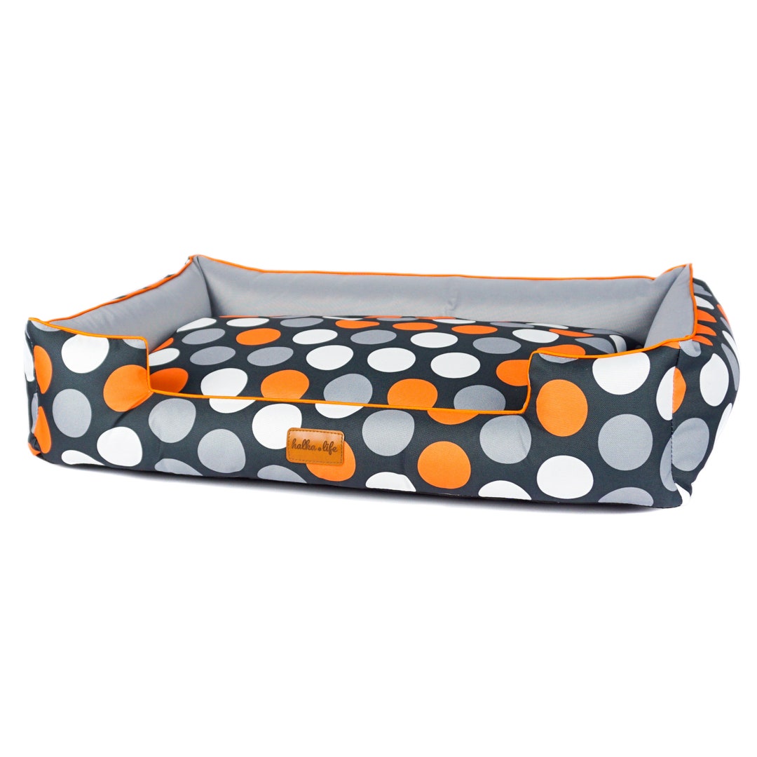 Orange Dots Dog Bed With Removable Cover, Dog Sofa, Bestseller Dog ...