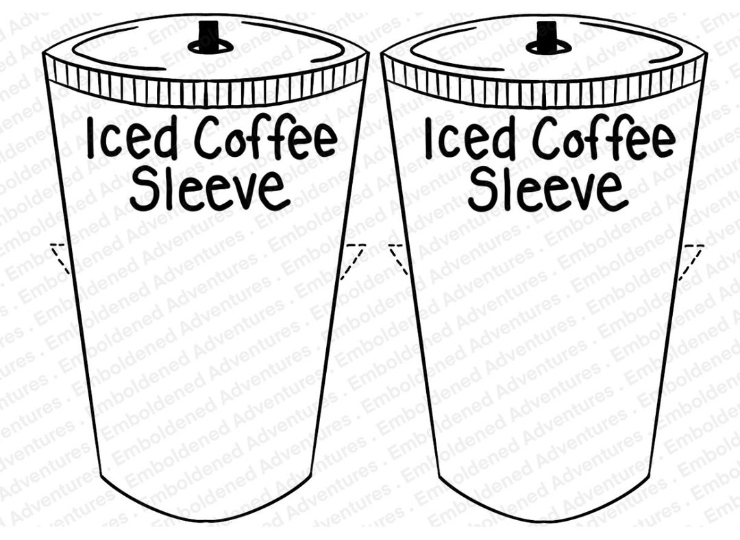 Iced Coffee Cozy Template | Cold Brew Coffee Reusable Sleeve ...