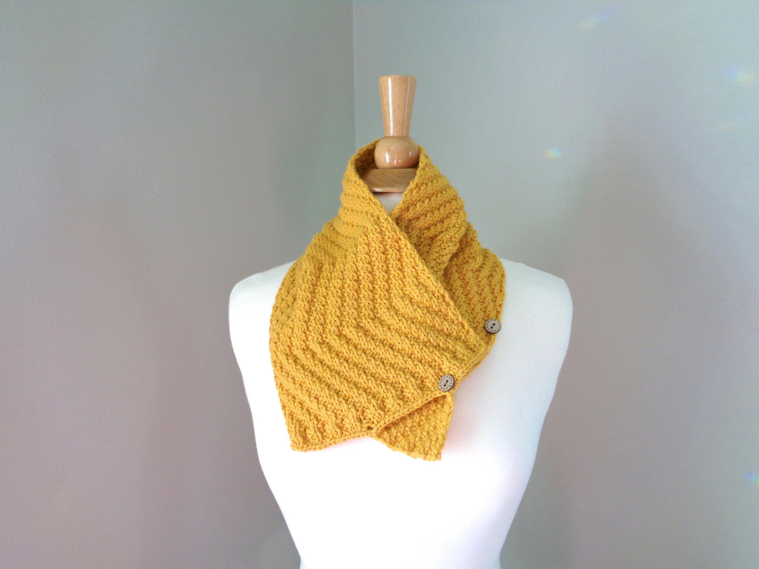 Button Neck Scarf Knitting Pattern Shawl Collar Neck Warmer - Etsy