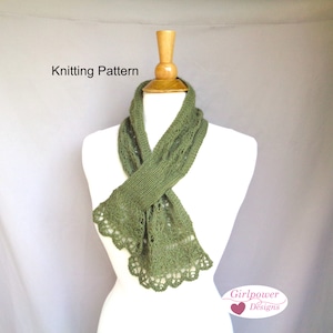 Pull Through Scarf With Lace Details, Knitting Pattern, Sport Yarn ...