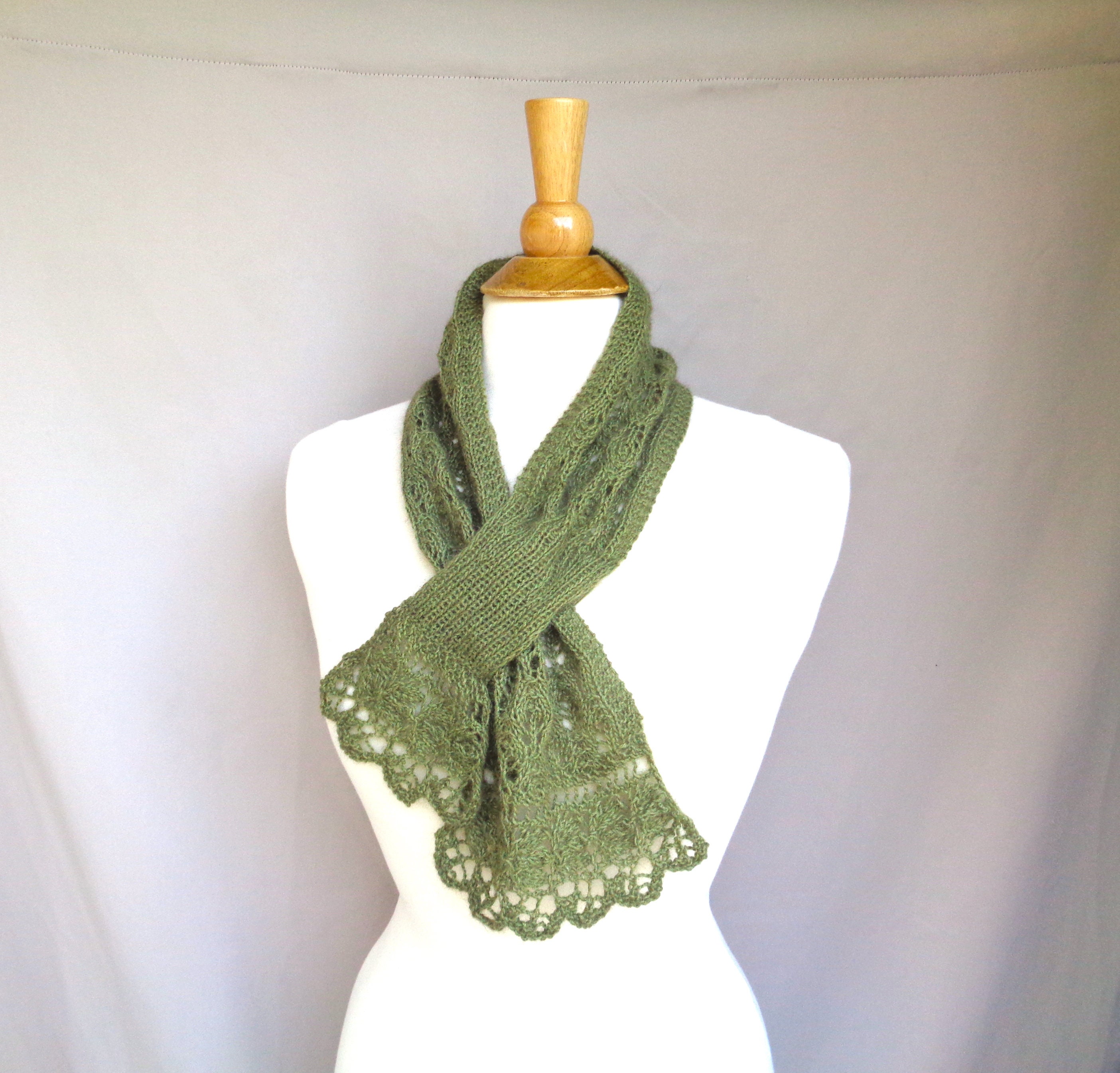 Pull Through Scarf With Lace Details, Knitting Pattern, Sport Yarn ...