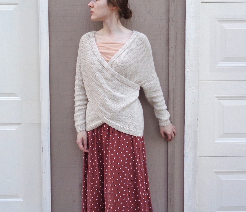 Cross Front Sweater Knitting Pattern Wrap Front Pullover | Etsy