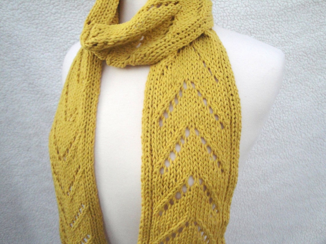 Chevron Lace Scarf Knitting Pattern Arrow Lace Easy Knit - Etsy
