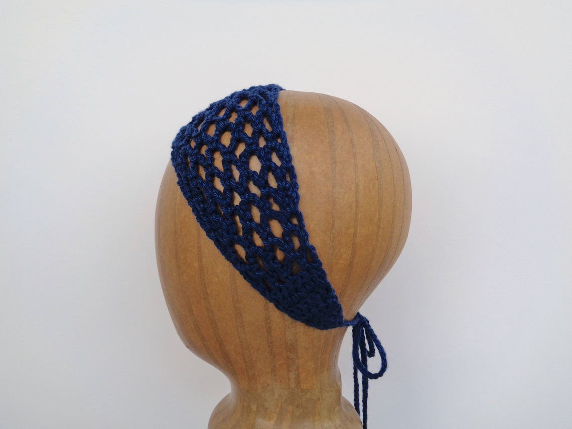 Mesh Headband Crochet Pattern, Tie Back Headband, Women Teen Girls ...