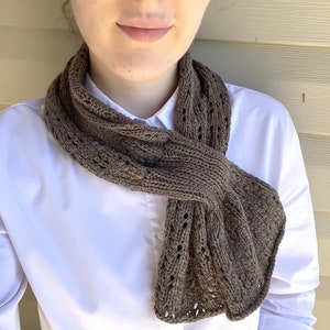 Eyelets Lace Keyhole Scarf Knitting Pattern, Pull Through Neck Warm ...