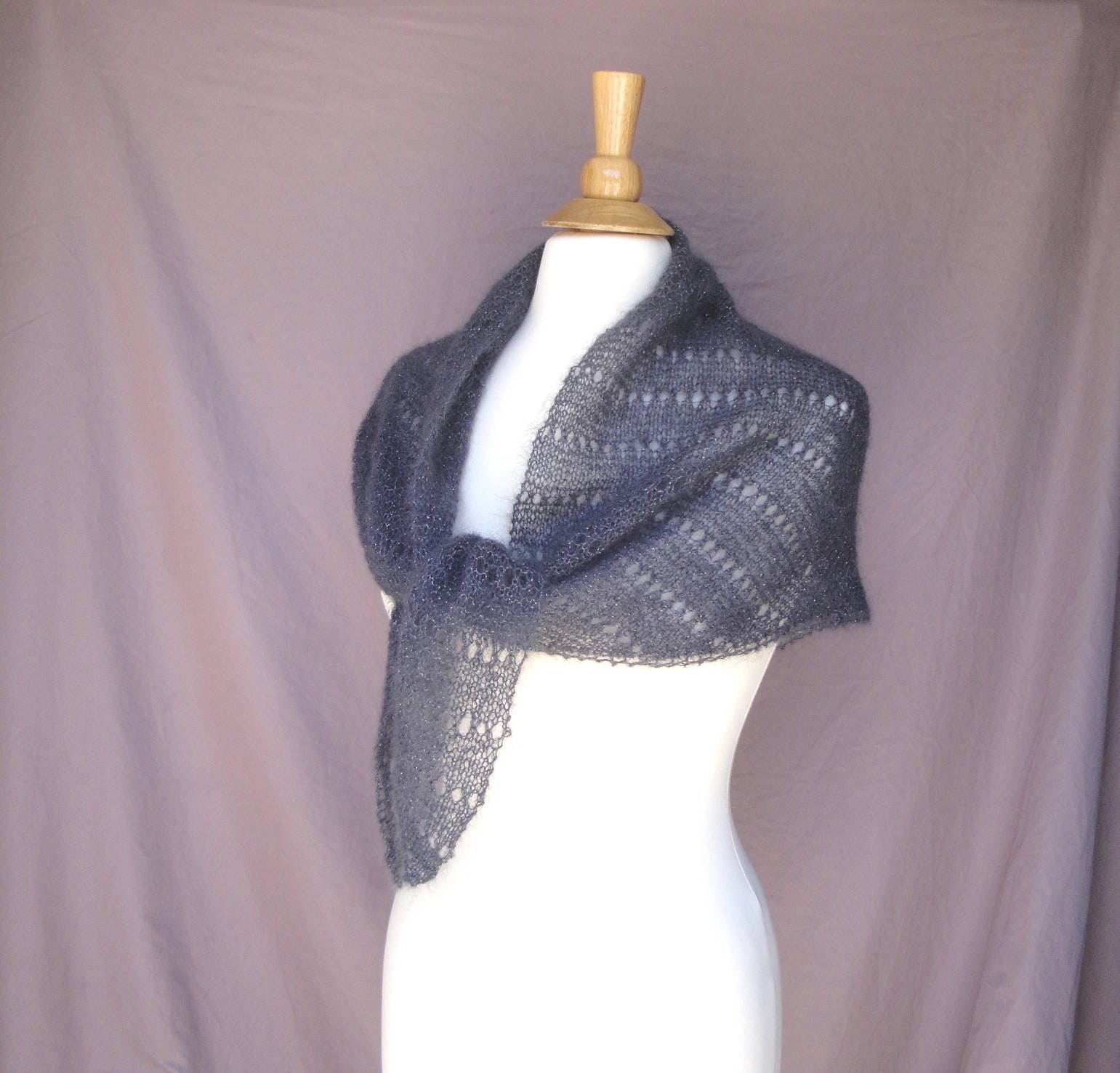 Easy Lace Shawl Knitting Pattern, Eyelet Rows Garter Stitch, Lace Yarn ...