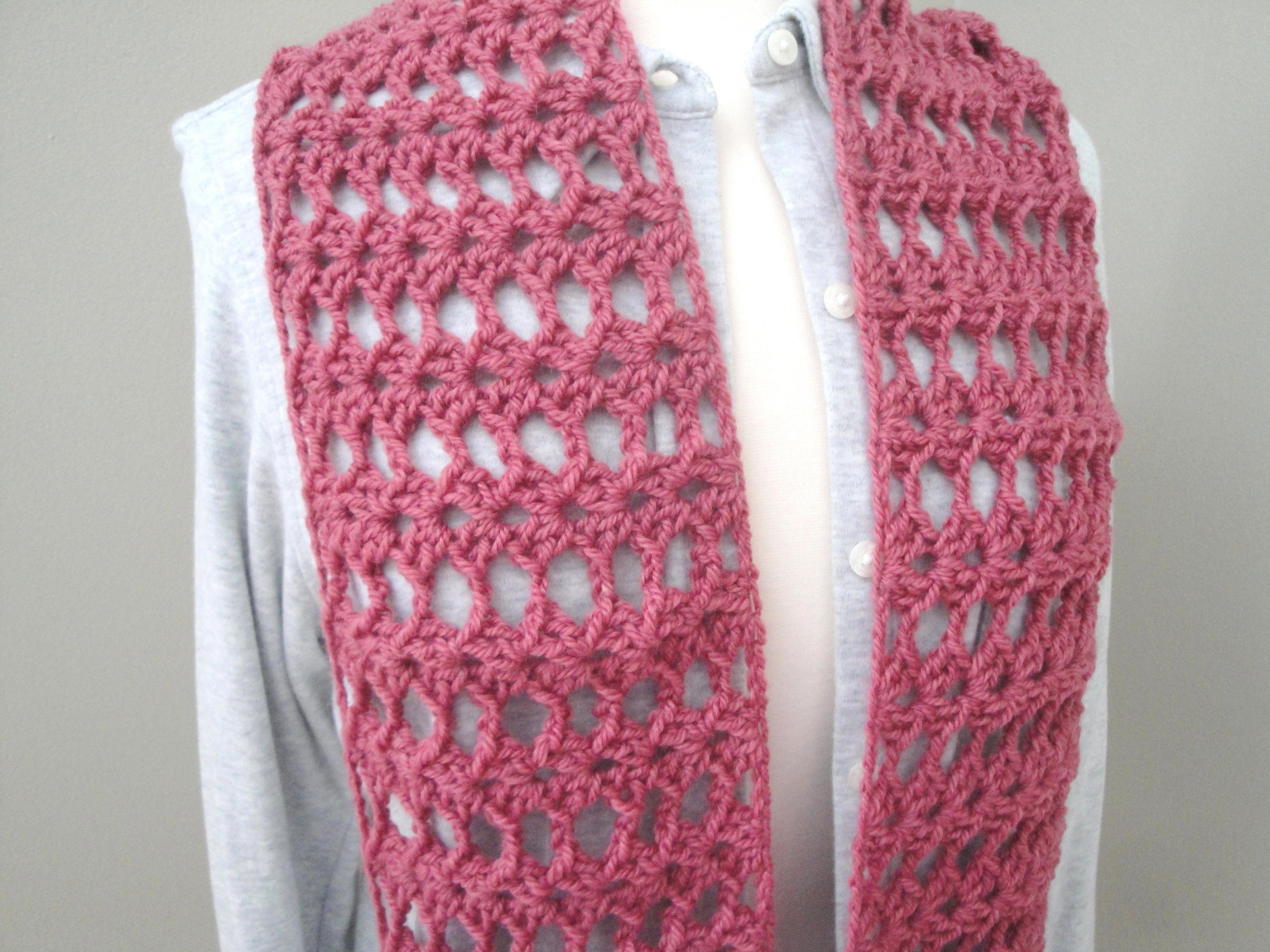 Open Lace Cowl Scarf Crochet Pattern, Infinity Scarf Pattern, Quick ...