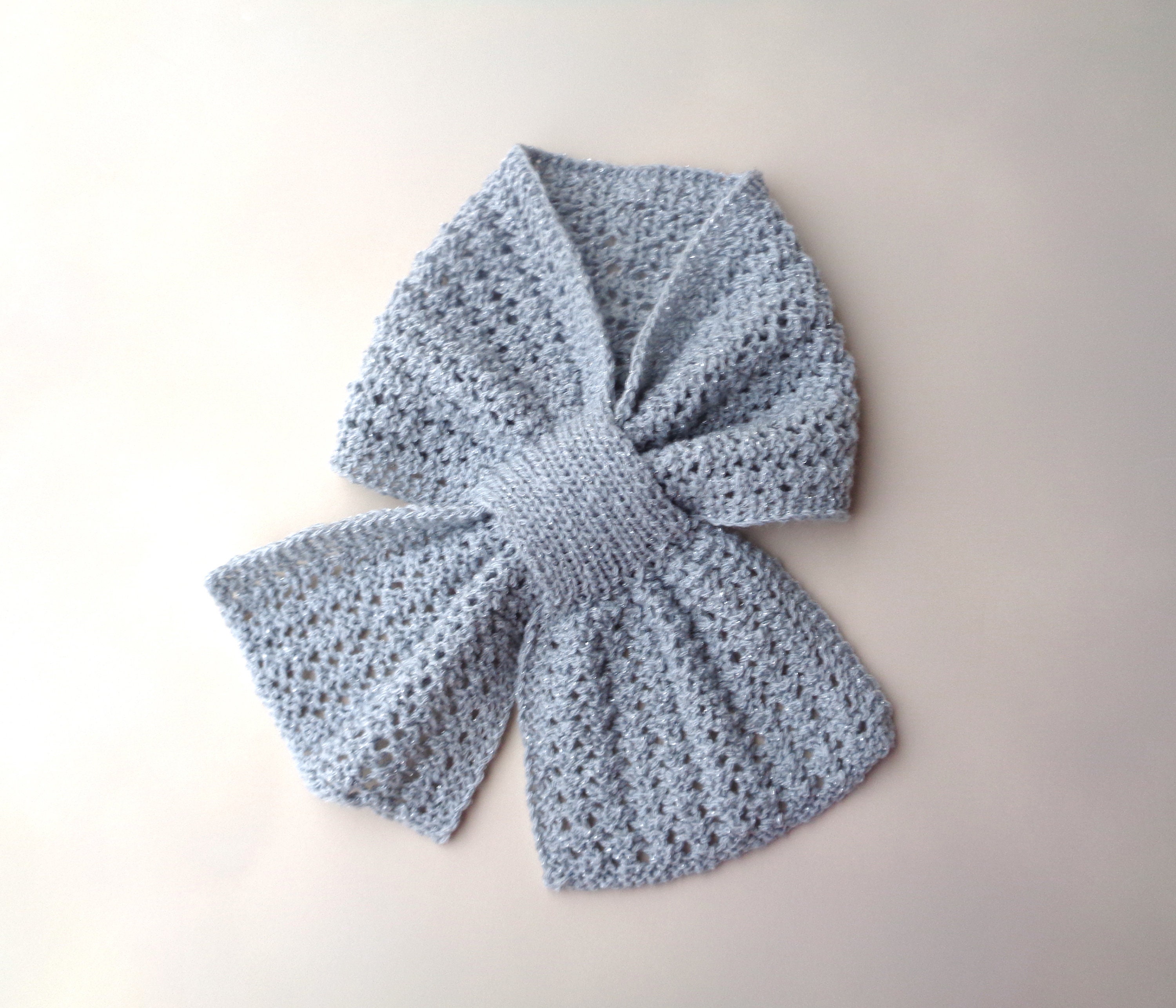 Keyhole Scarf With Mesh Lace Design Knitting Pattern Pull - Etsy