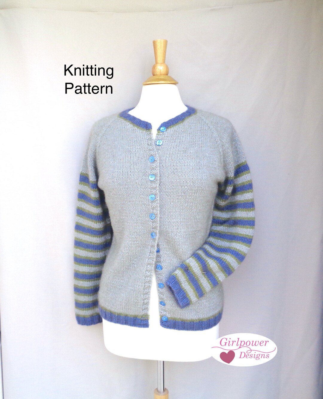 Round Neck Sweater With Stripes Knitting Pattern, Top Down Raglan ...