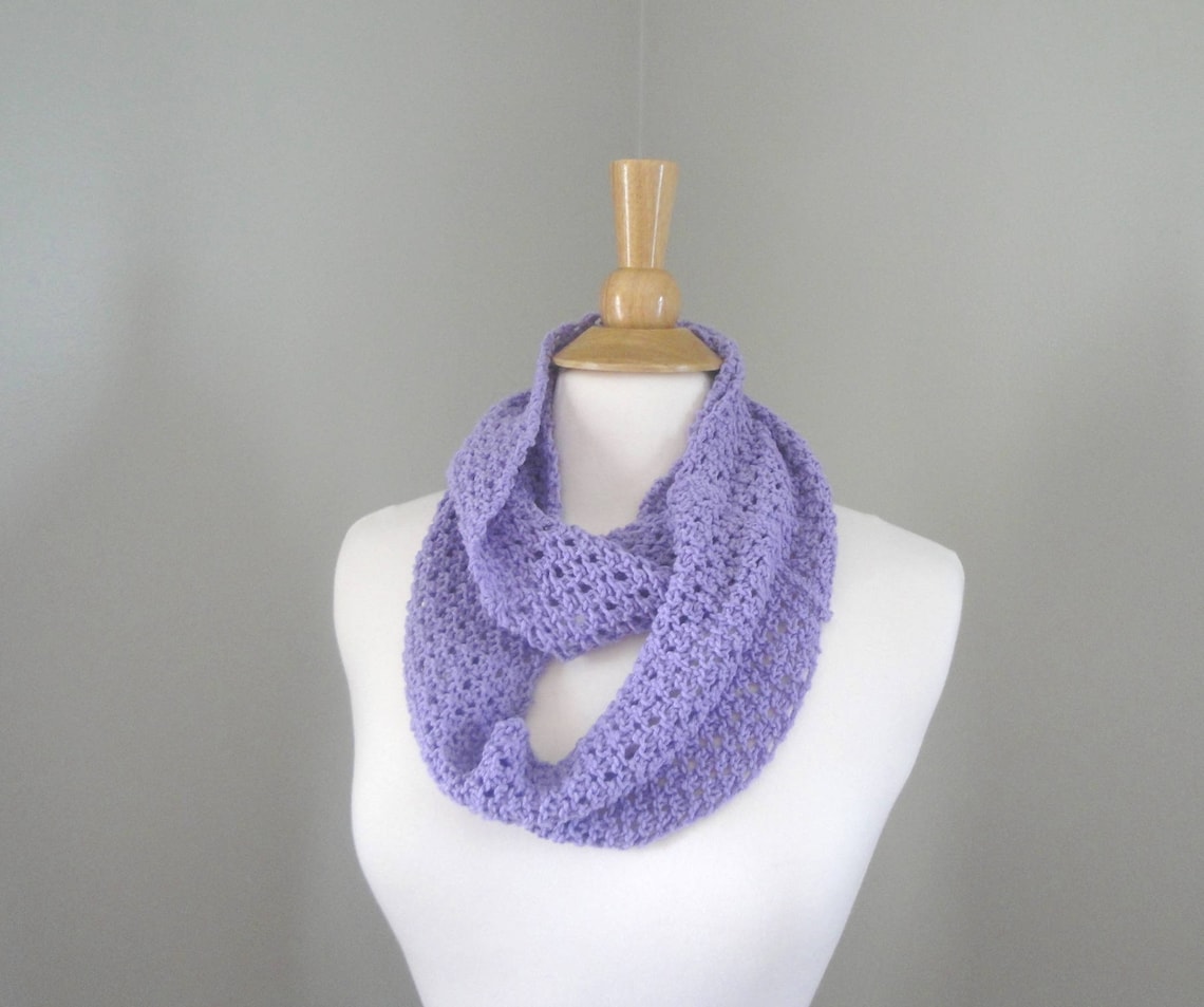 Knitting Pattern Easy Lace Infinity Scarf Sport DK Yarn - Etsy