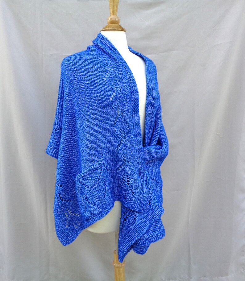 Wrap With Pockets Knitting Pattern Leaf Lace Design Reader - Etsy