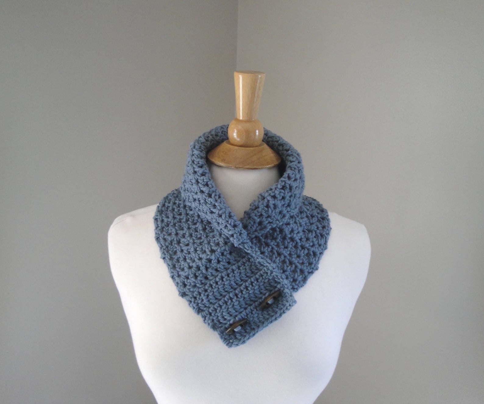 Button Cowl Scarf Easy Crochet Pattern Neck Warmer Pattern - Etsy