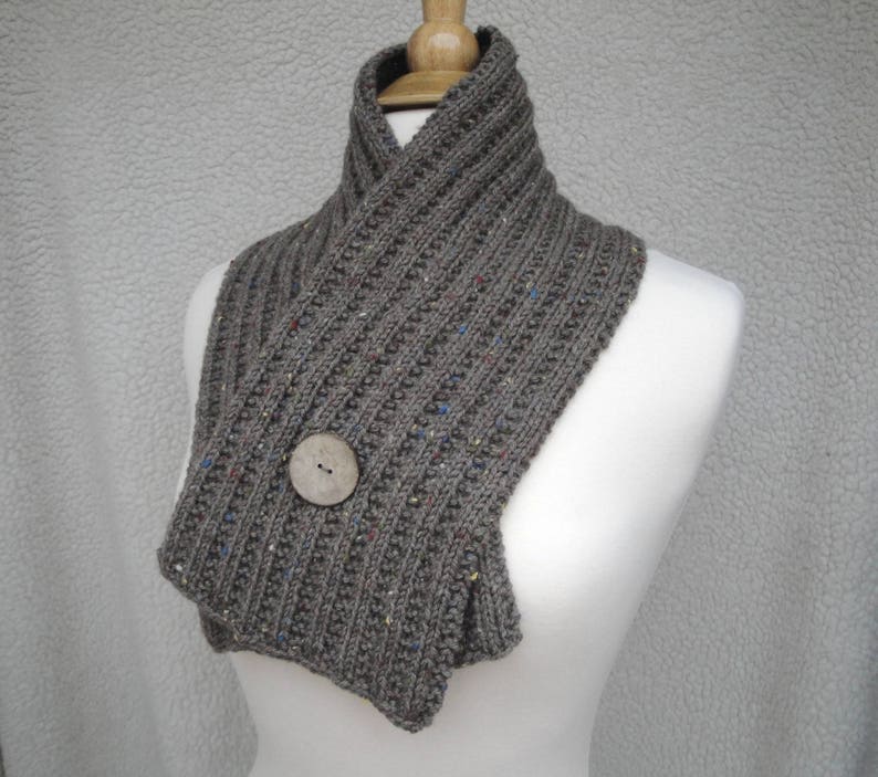Button Wrap Scarf Knitting Pattern DIY Crossover Scarf Cowl - Etsy