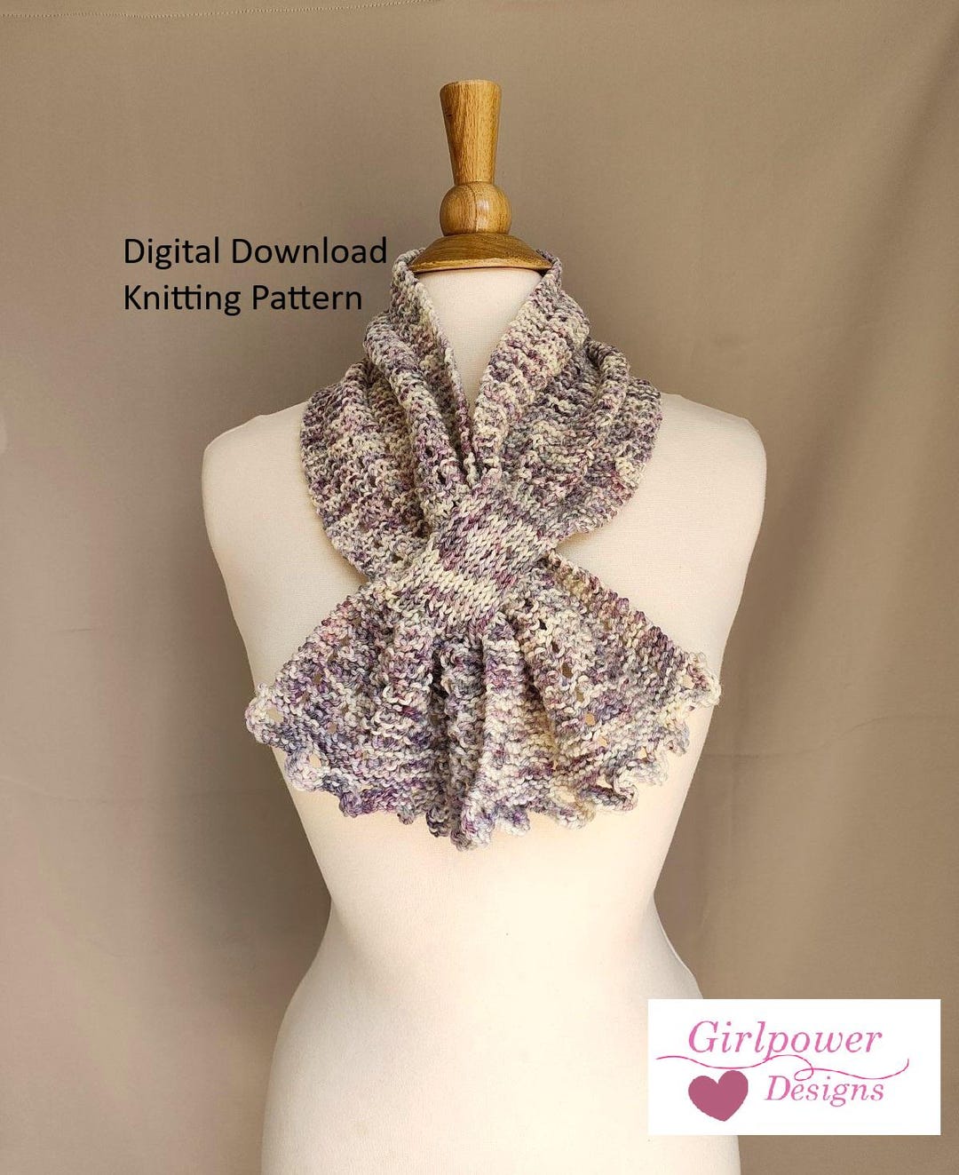 Pull Through Scarf Knitting Pattern With Scallop Loop Edging, Garter ...