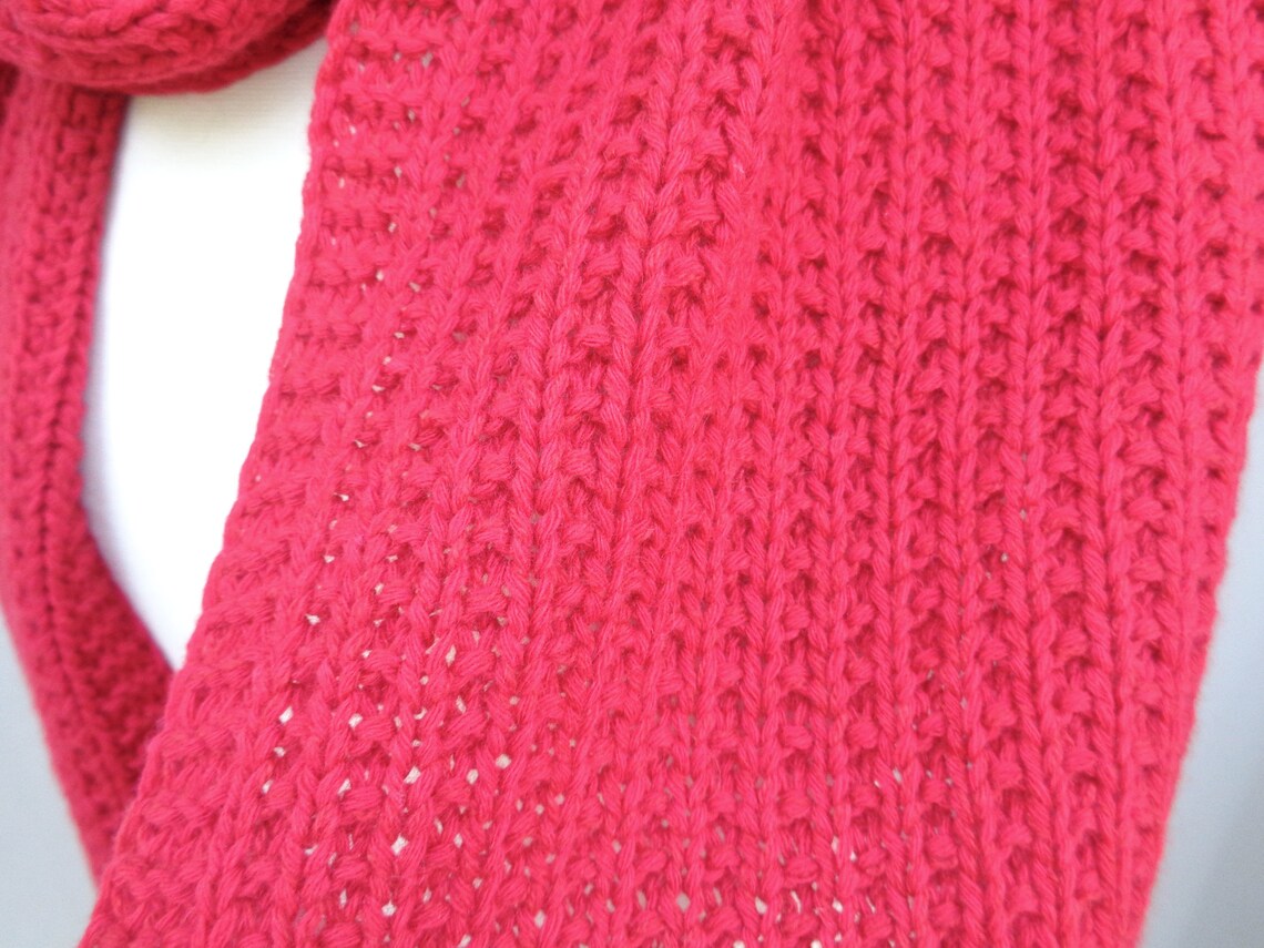 Unisex Scarf Knitting Pattern Seed Rib Garter Stitch Easy - Etsy