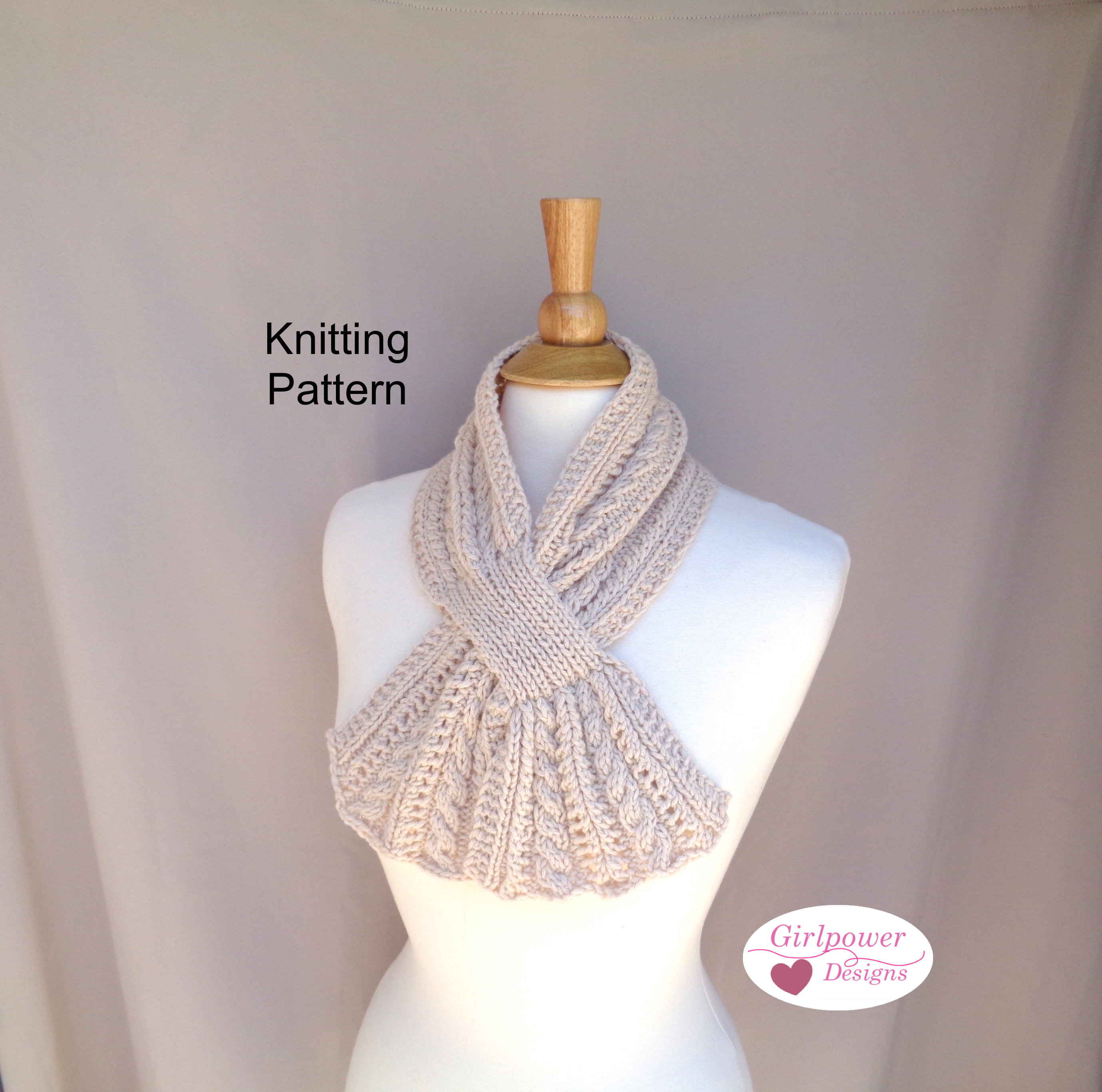 Keyhole Scarf With Cables Knitting Pattern Pull Through Neck - Etsy