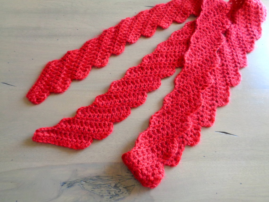 Zigzag Scarf Crochet Pattern Quick Easy Fast Worsted Yarn | Etsy