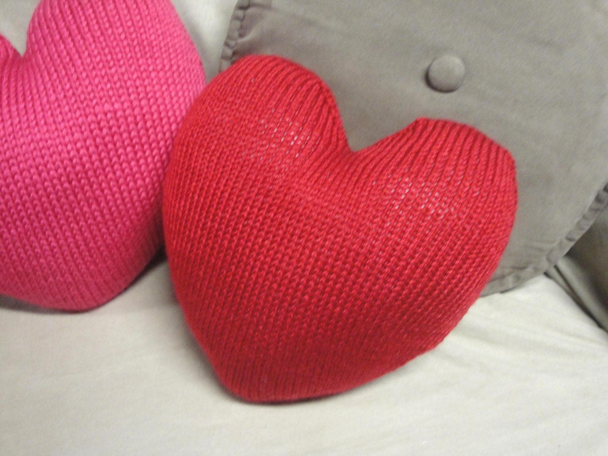 Sweet Heart Pillow Knit Pattern Heart Shaped Cushion Throw - Etsy