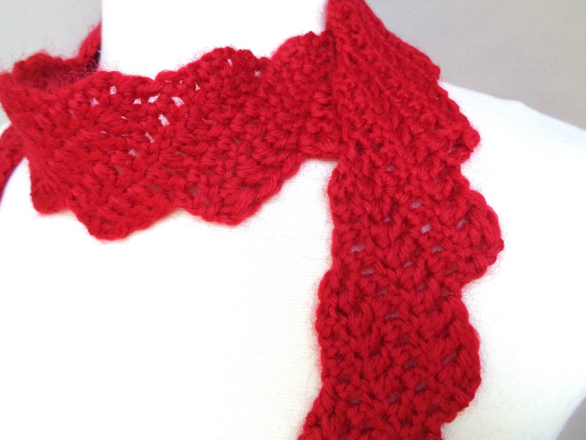 Zigzag Scarf Crochet Pattern Quick Easy Fast Worsted Yarn | Etsy