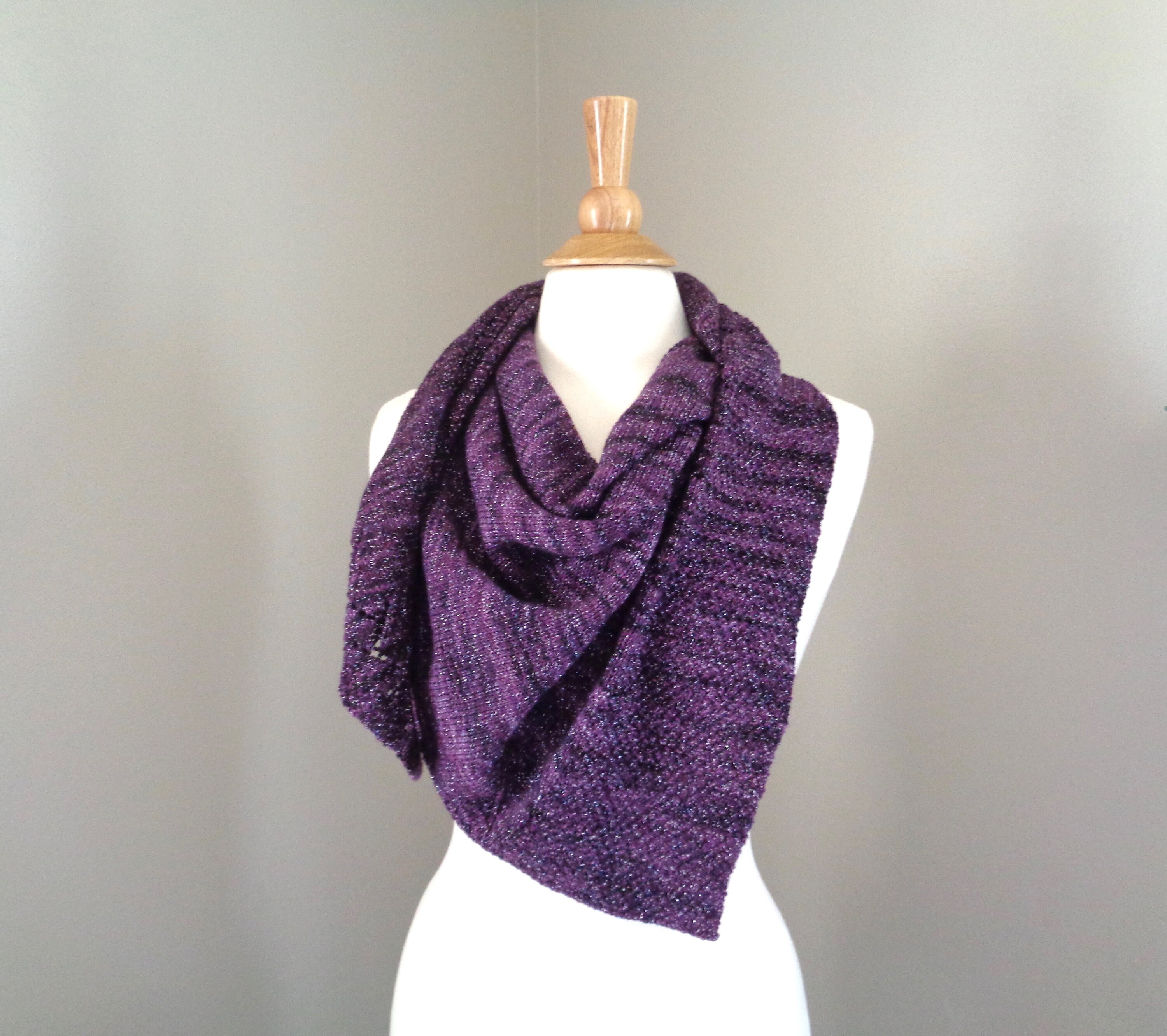 Asymmetrical Shawl Knitting Pattern, Side to Side, Linear Lace ...