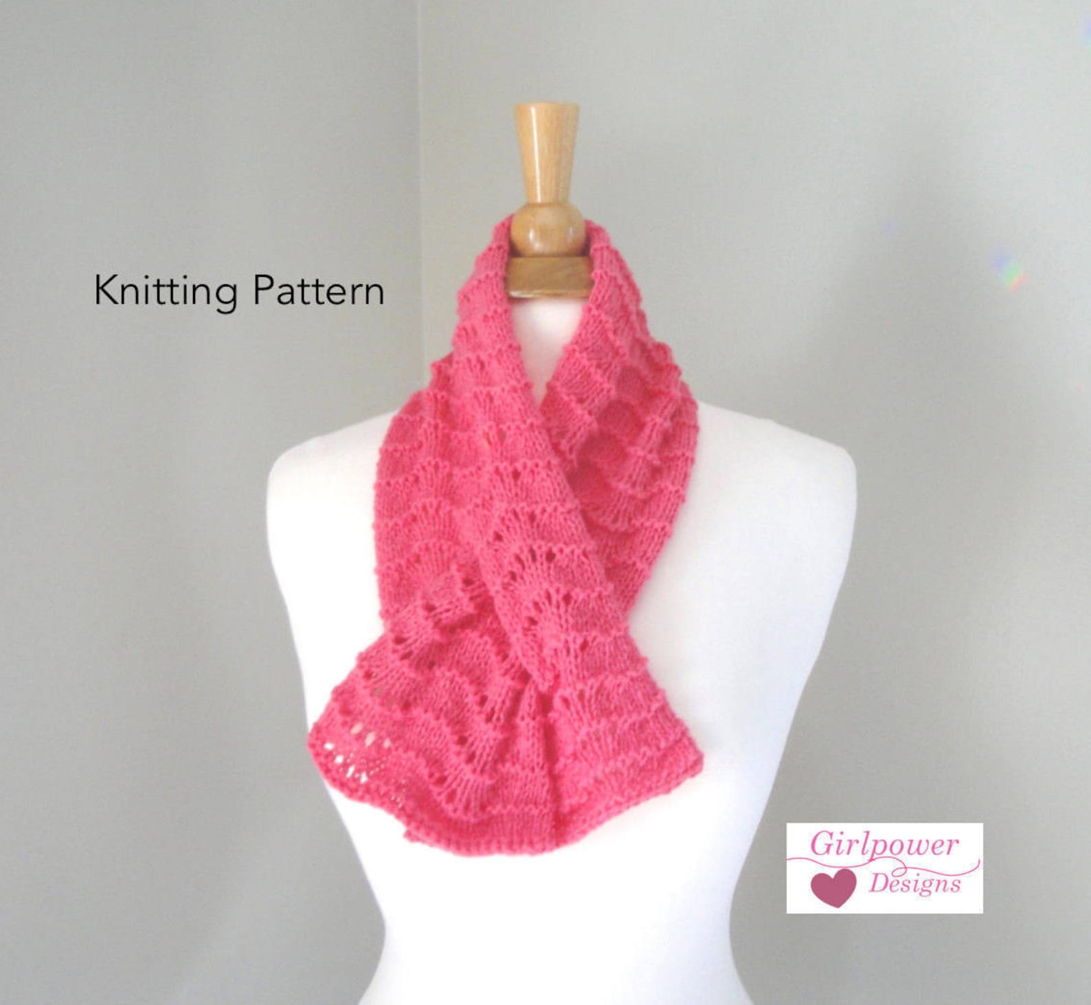 Scallop Lace Keyhole Scarf Knitting Pattern Pull Though Neck - Etsy UK