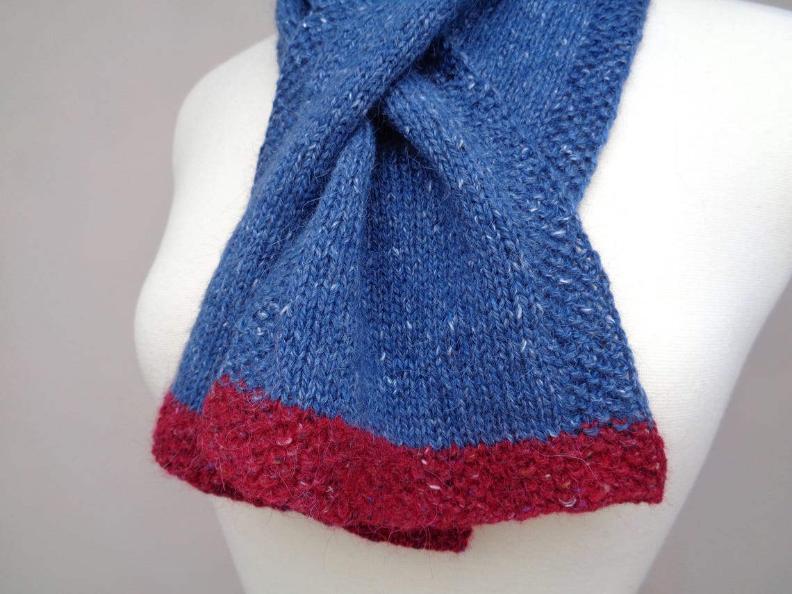 Keyhole Scarf Knitting Pattern, Stockinette With Seed Stitch Border ...