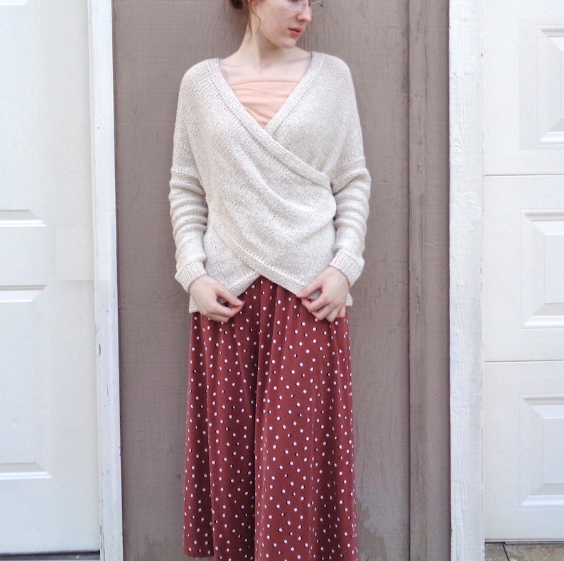 Cross Front Sweater Knitting Pattern Wrap Front Pullover | Etsy