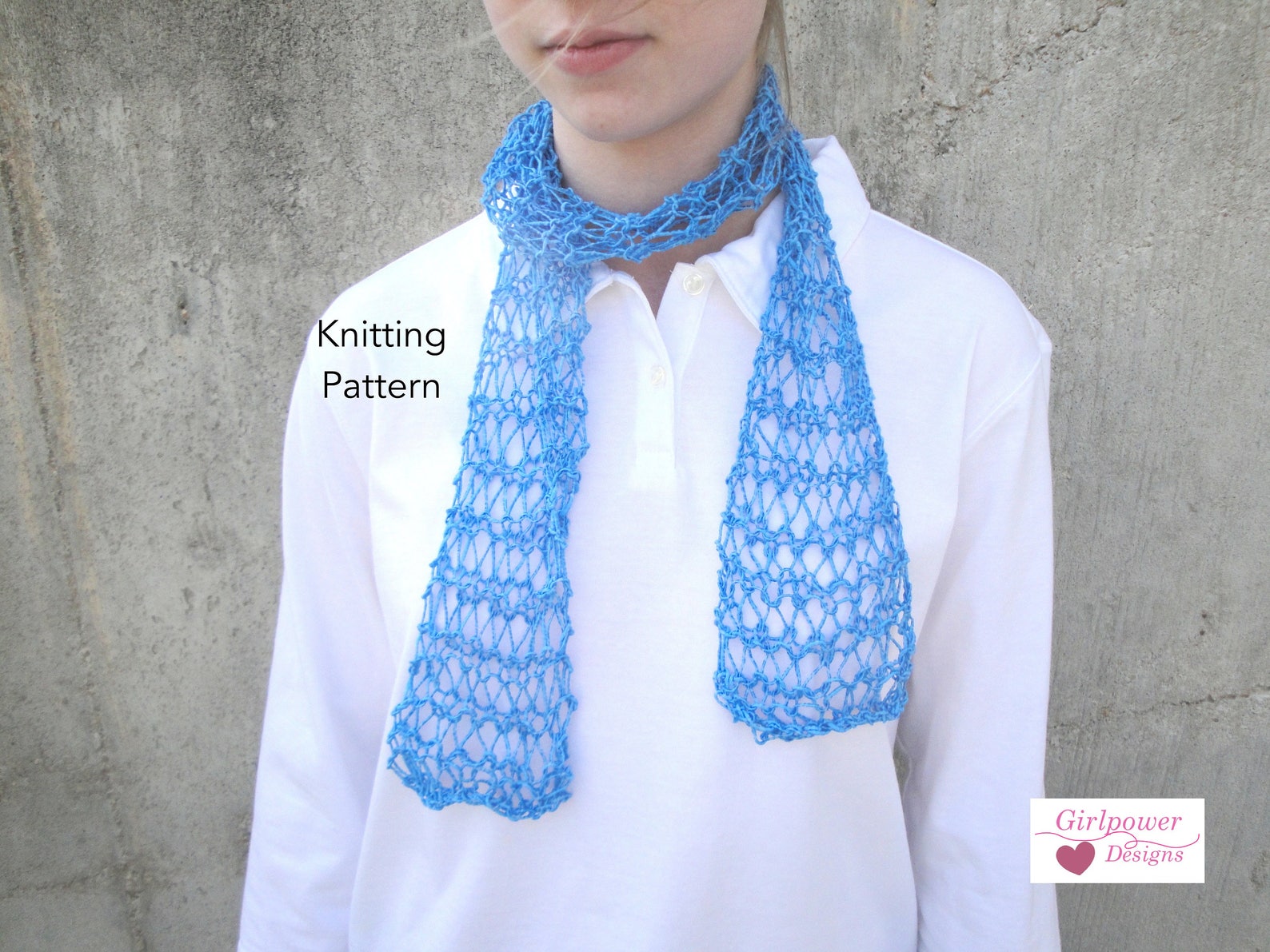 Easy Scarf Knitting Pattern Fishnet Scarf Beginner Knitter | Etsy