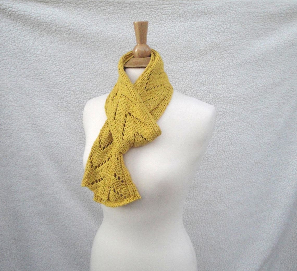 Chevron Lace Scarf Knitting Pattern Arrow Lace Easy Knit - Etsy