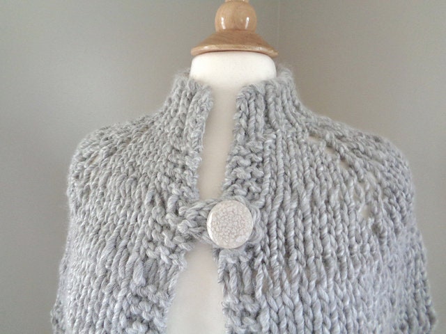 Shoulder Cape Knitting Pattern, Shoulder Warmer, Shawl With Button ...