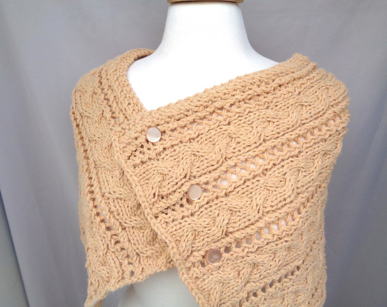 Shoulder Wrap With Cables Knitting Pattern Asymmetrical Wrap | Etsy