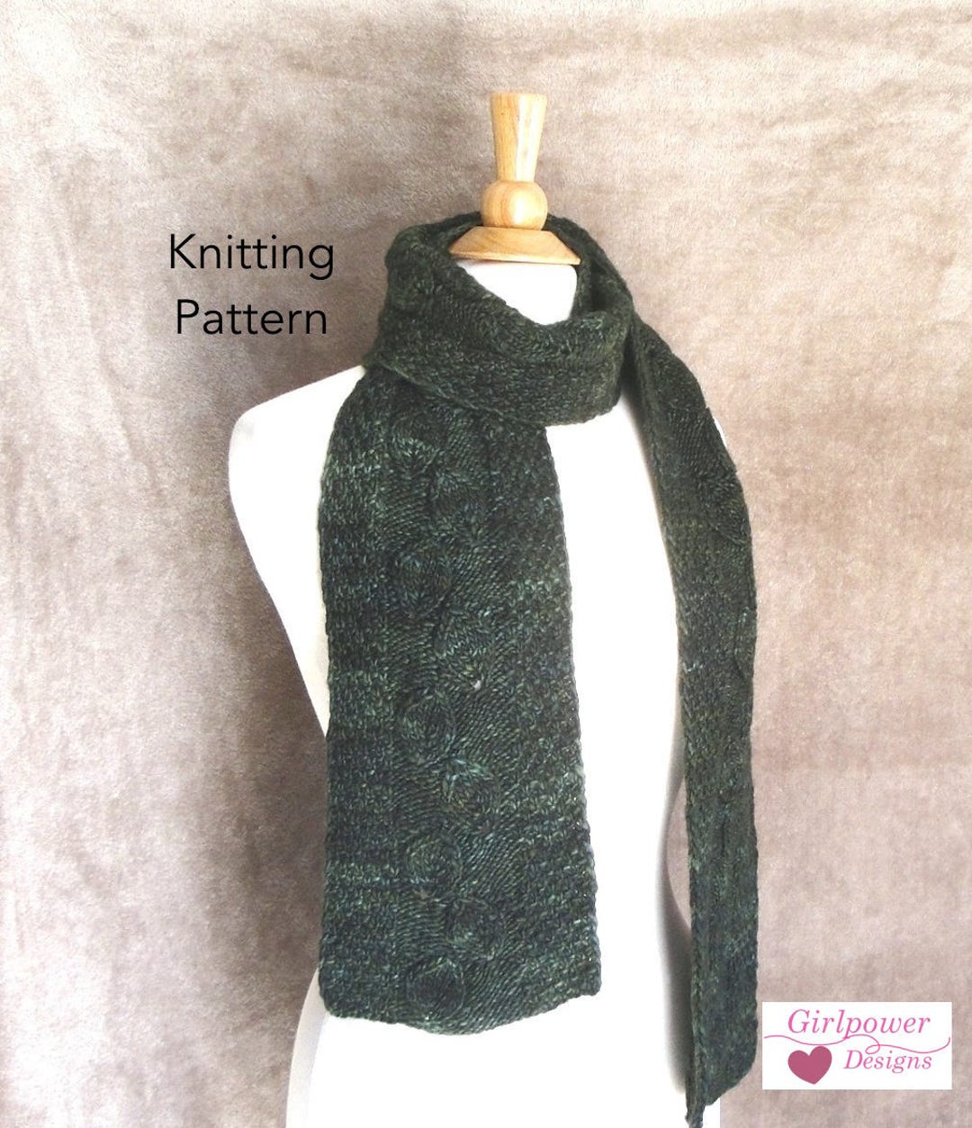 Leaf Scarf Knitting Pattern, Leaves Design, Malabrigo Worsted Yarn ...