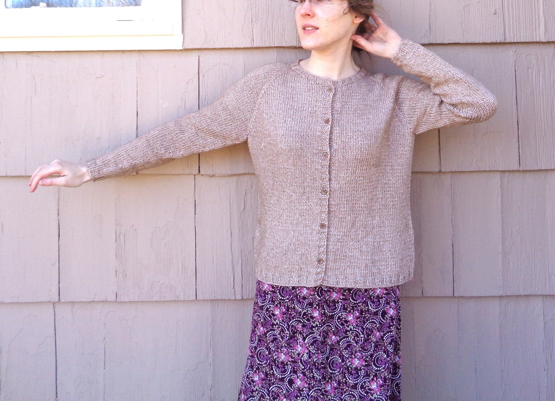 Round Neck Sweater Knitting Pattern, Top Down Raglan Shaping, Small ...