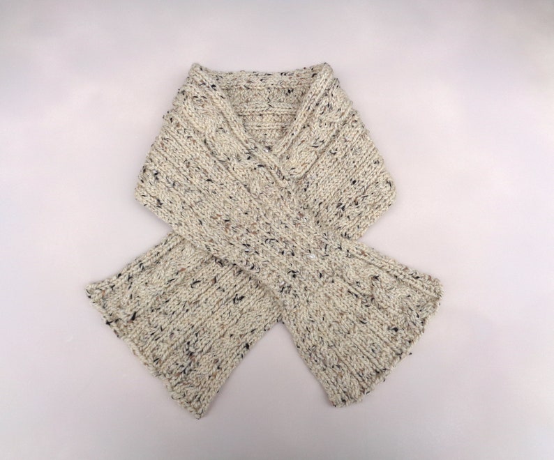 Keyhole Scarf With Cable Stitch, Knitting Pattern, Pull Through Neck ...